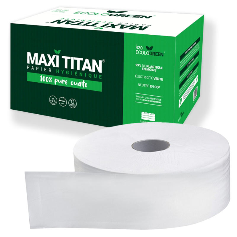 MAXI'TITAN TOILET PAPER - 320 METERS - 2 PLY PURE WOODEN – drexco industrie